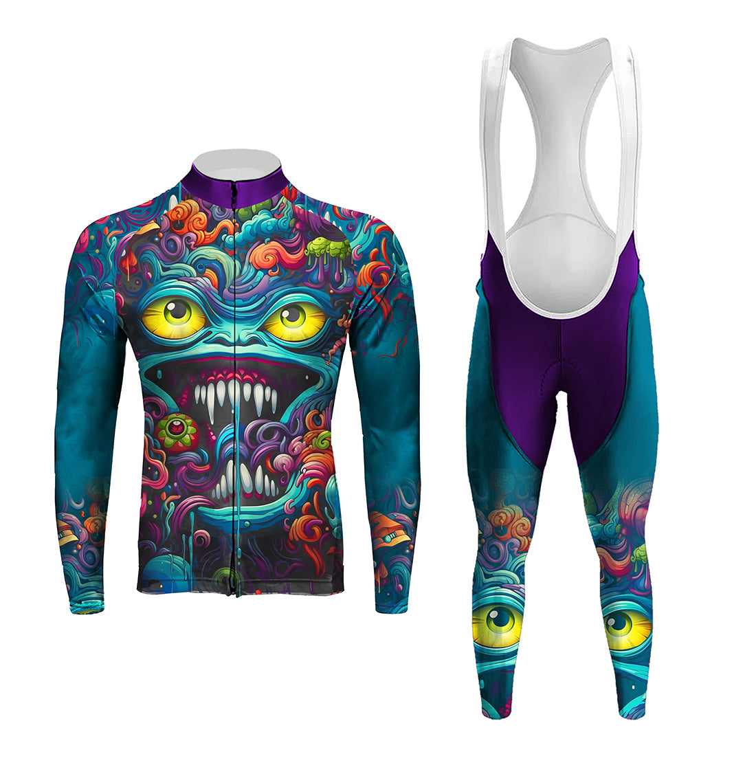 Abstract Graffiti Demon Doodle Men's Long Sleeve Cycling Kit | RSSC ...