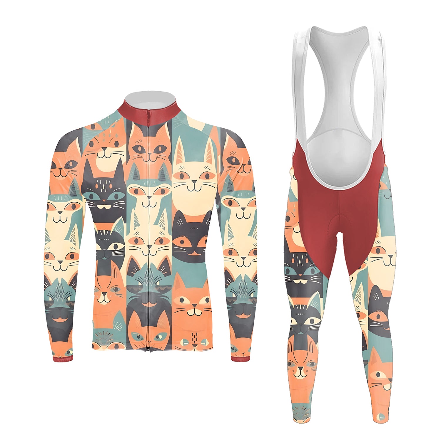 Emoticon Cat Men's Long Sleeve Cycling Kit | RSSC Sports – Rssc Sports